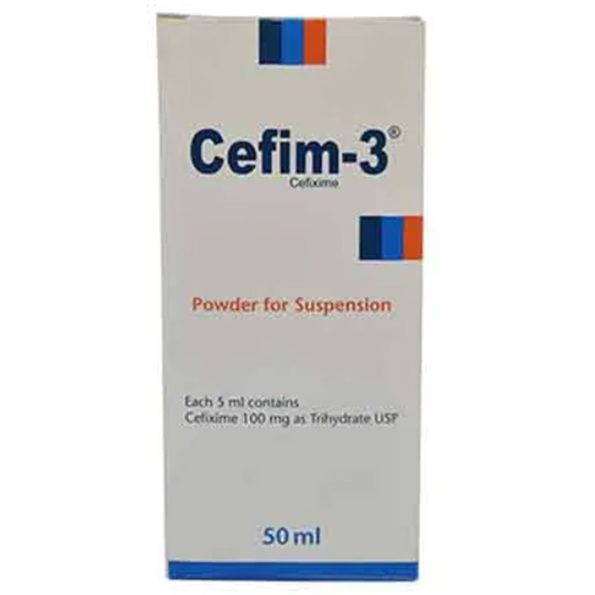 Cefim-3 Powder for Suspension 100 mg/5 ml (50 ml bottle) – BioMed Pharmacy